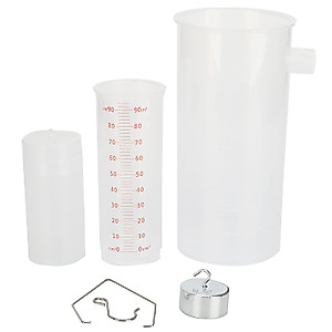 Plastic Graduated Cylinder,Physics Experiment Measuring Test Tube Set with Overflow Cup,Weight and 2 Hook,Suitable for Physics Teaching(Buoyancy Principle Experimental Equipment)
