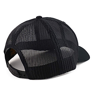 Trendy Apparel Shop Sinaloa Mexico Patch 6 Panel Trucker Mesh Cap - Black - Gold Patch