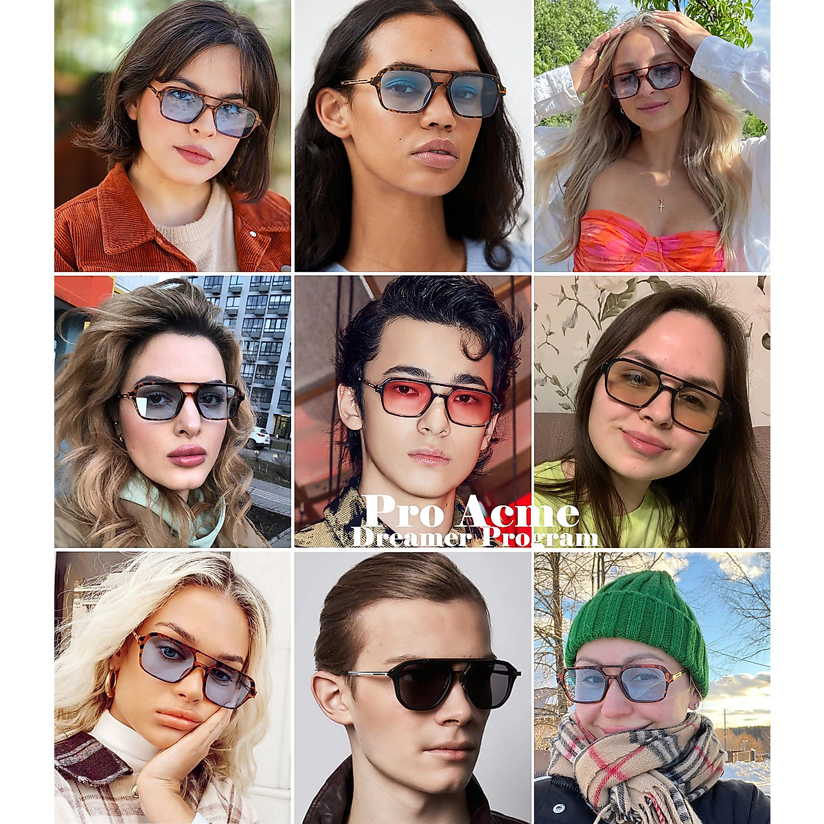 Pro Acme Square Aviator Trendy Sunglasses for Women Men Vintage 70s Flat Pilot Tinted Glasses UV400 Protection(Leopard Frame | Blue Lens)