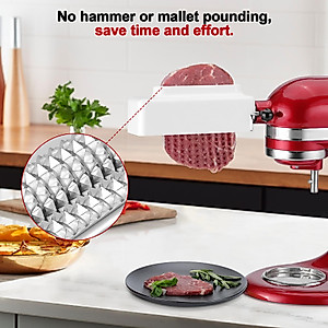 Lawenme Meat Tenderizer Attachment for KitchenAid – Meat Tenderizer Machine for All KitchenAid and Cuisinart Stand Mixers, Meat Tenderizer with Stainless Steel Gears