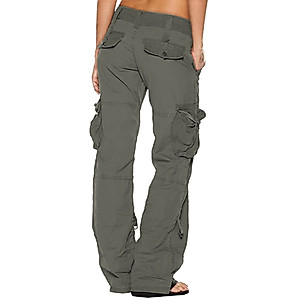 MELDVDIB Hiking Cargo Pants for Women Baggy High Waist Wide Leg Joggers Pants Tactical Streetwear Military Combat Work Pants Gray