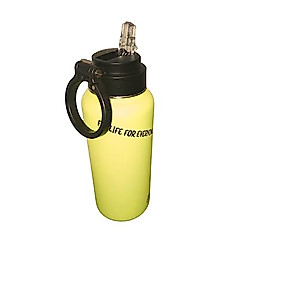 GYMNYMS Stainless Steel Wide Mouth Insulated Powder Coated 32oz Yellow Water Bottle with Key Ring - Cool Gym Quote - Fit Life for Everyone: Gentlemen, Young Ladies, Madams and Misses