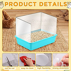 Maitys 20 Pcs Cat Litter Box Pee Shields Transparent Cat Litter Box Splash Guard Litter Pan Pee Shields for Open Top Litter Pan with Double Sided Tape, Litter Box Not Included, 12 x 16 Inch