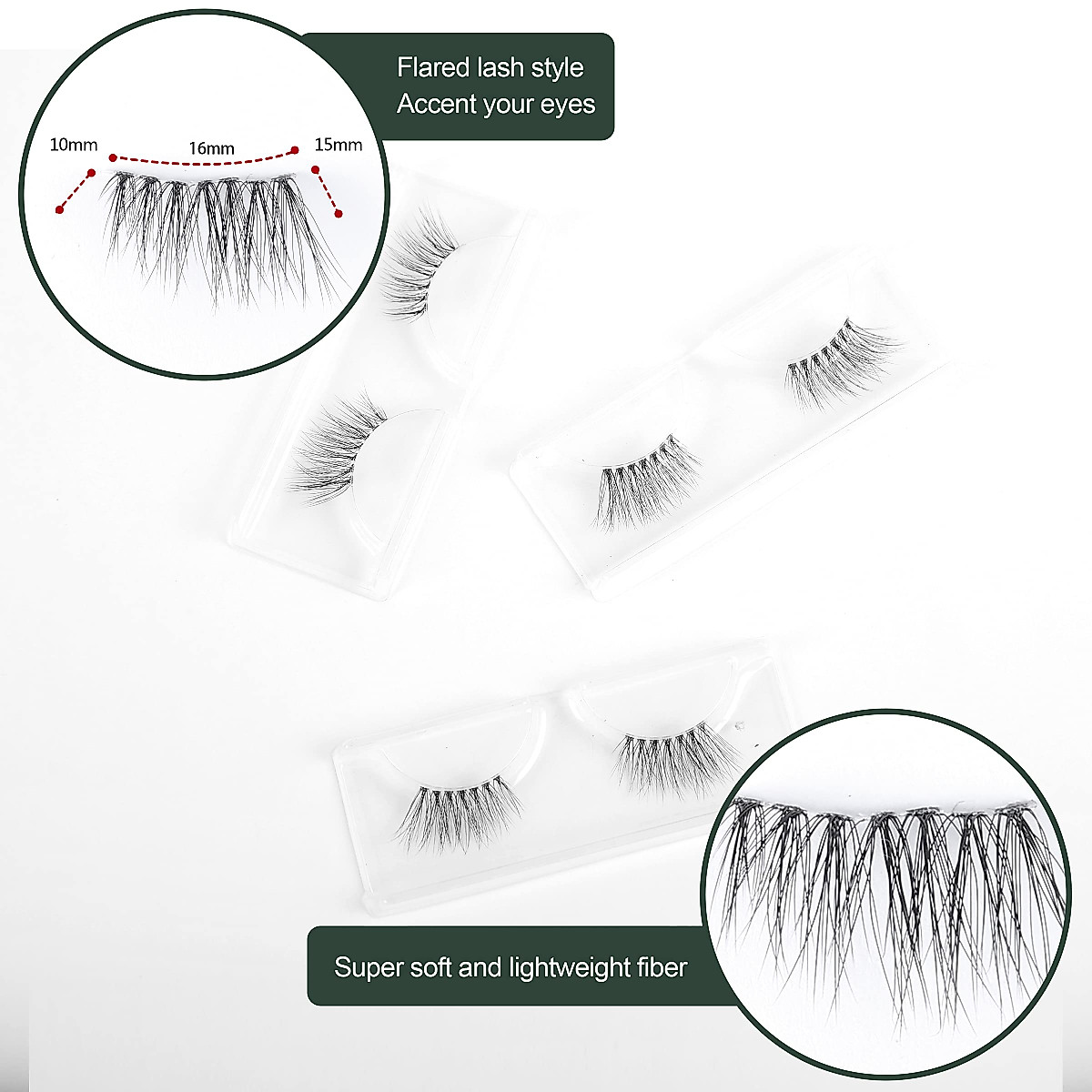 Lashes Half Lashes Half Lashes Wispy Half Lashes Natural Frihappy Lashes 3 Pairs Frihappy HF1