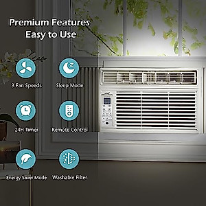Arctic King 10,000 BTU Window Air Conditioner, Cools up to 450 Sq. Ft, with Digital Panel and Remote Control, Easy Installation, for House, Apartment, and Office