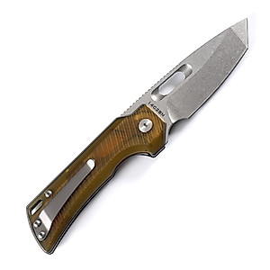 JEABROTHER Pocket Knife, 14C28N Blade Ultem Handle Camping Fishing Hunting Multi purpose Knife