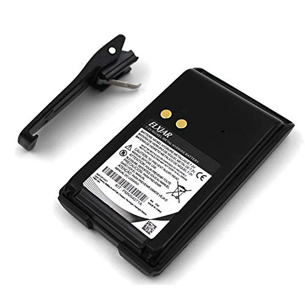 (2-Pack) 7.2V Ni-MH Replacement Battery for Motorola Radios MagOne BPR40 A8 PMNN4071 PMNN4071A PMNN4071AR Walkie Talkies with Belt Clip