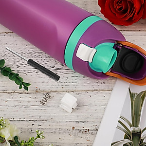 2pcs Replacement Button Compatible with Owala FreeSip 24oz 32oz, BPA-Free Water Bottle Lid Mouth Push Switch Top Cap Seal Stopper Replacement Parts for Owala 19/24/32/40oz Accessories, White