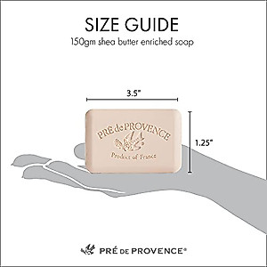 Pre de Provence Artisanal French Moisturizing Soap Bar, Shea Butter Enriched, Quad Milled for Long Lasting Rich Smooth Lather, 5.3 Ounce, Lavender
