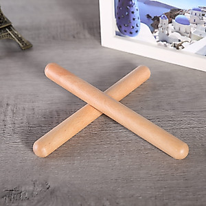 5 Pcs Musical Percussion Instrument Set for Kids, Include 1 Pair Wood Claves Rhythm Sticks, 1 Pair Wood Egg Shakers and 1 Set Musical Triangle Percussion