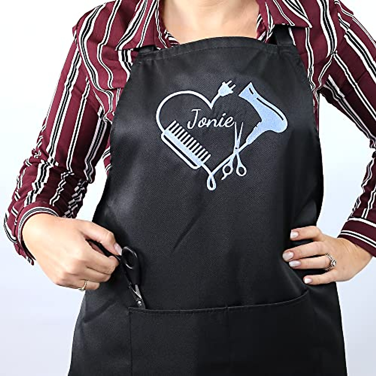 PLACE4PRINT Custom Embroidered hair stylist apron. Hair stylist apron. Hair stylist gift. Hairdresser apron. Personalized hair stylist apron. Beauty Salon aprons - Barber apron - Hair stylist gifts