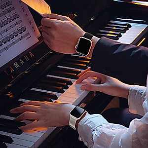 OYODSS Metal Bands Compatible with Apple Watch Band 49mm 40mm 38mm 41mm 42mm 44mm 45mm Women Men, Magnetic Stainless Steel Loop Mesh Strap for iWatch SE Ultra Series 8 7 6 5 4 3 2 1 Starlight