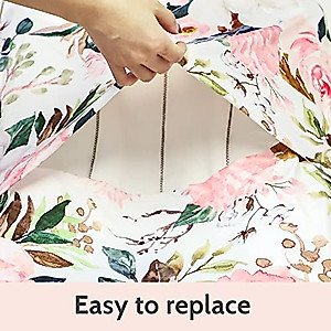 Baby Lounger Cover, Flower Newborn Lounger Cover, Ultra Soft Comfortable Removable Infant Pillow Slipcover for Girl and Boy