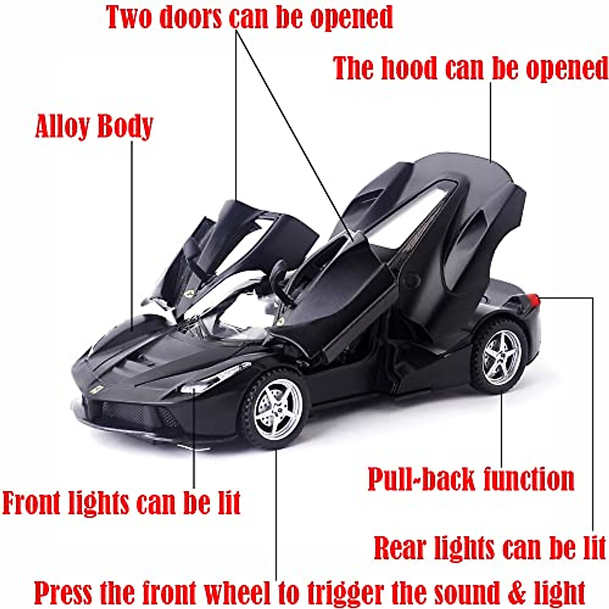 Alloy Collectible Ferrari Race and Play LaFerrari Pull Back Vehicles Diecast Cars Model