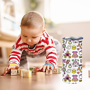 AiHeart 16oz Kids Sublimation Straight Skinny Tumbler,12pack Sublimation Stainless Steel Blanks Bulk,Double Wall Vacuum Tumblers with Shrink Wrap Films and Straw,Great DIY Gift for Kid,Toddler