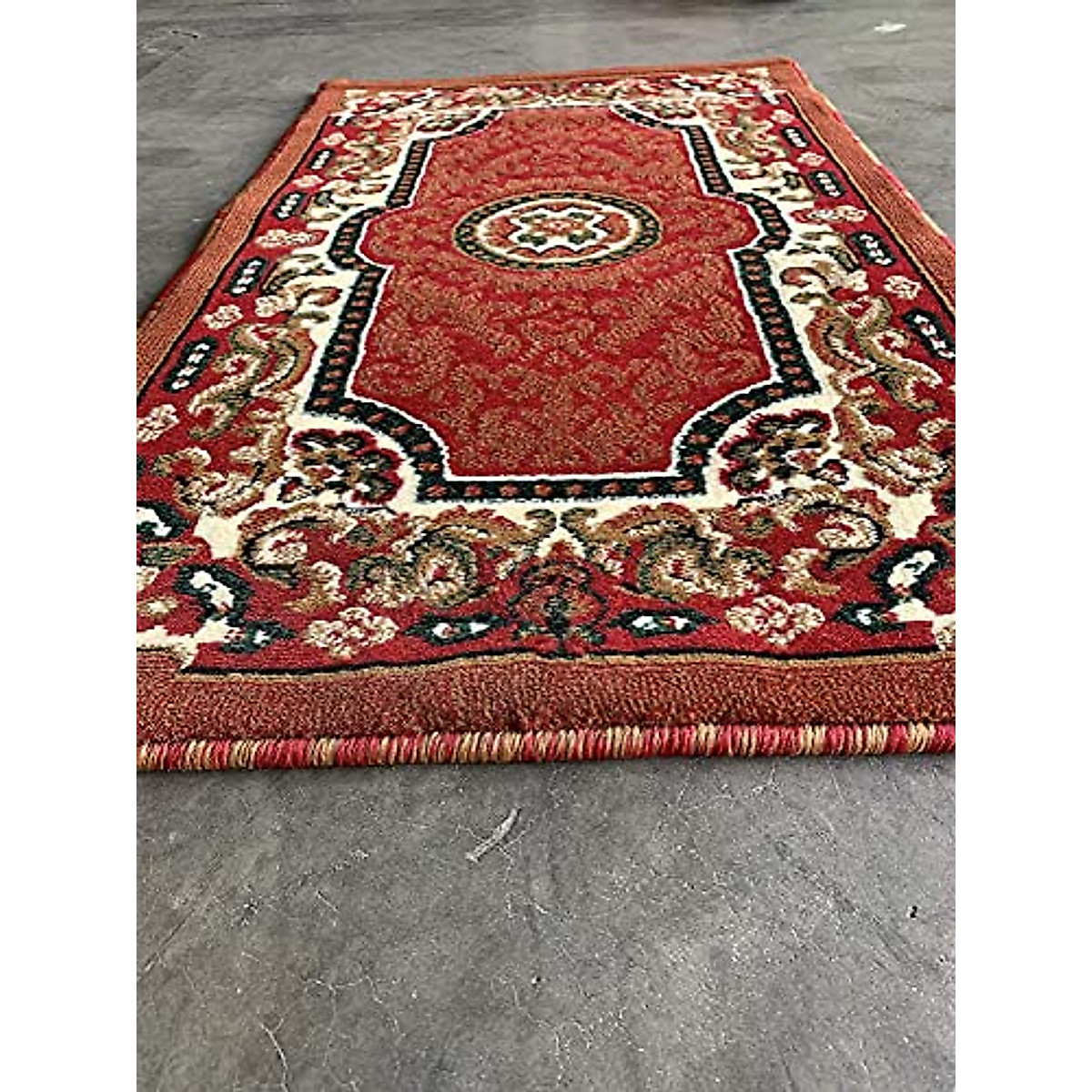 YHSF Traditional Floral Design Area Rug (Red, 2 Feet x 3 Feet 4 Inches)