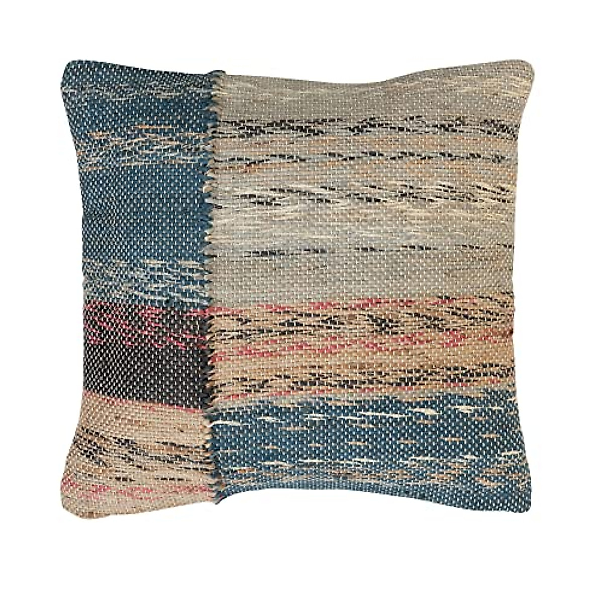 Creative Co-Op Creative Co-Op Woven Jute and Cotton Pillow, Multicolor
