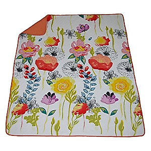 Greenland Home Watercolor Dream Throw Blanket, White 50" x 60"