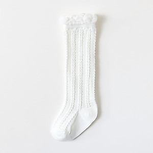 Toptim 4 Pairs Baby Toddlers Cable Knit Knee High Socks for Boy and Girls (Gray,White,Yellow,Navy Blue, 0-12 Months)