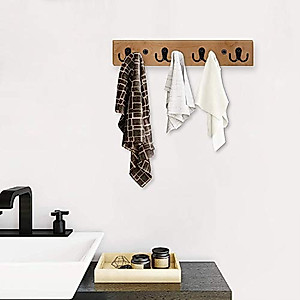 BEIUTAO 21Pcs Black Coat Hooks Wall-Mounted, Mini Black Hooks for Hanging with 42 Screws, Wall Hooks Used for Storage of Scarves, Bags, Towels, Keys, Hats, and Cookware.