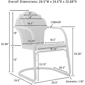 Crosley Furniture Tulip 3-Piece Outdoor Bistro Set, Vintage Retro Metal Patio Table and Chairs for Dining, Lavender Gloss/White Satin