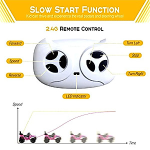 Hetoy Ride on Truck Car 12V Kids Electric Vehicles with Remote Control Spring Suspension, LED Lights, Bluetooth, 2 Speeds