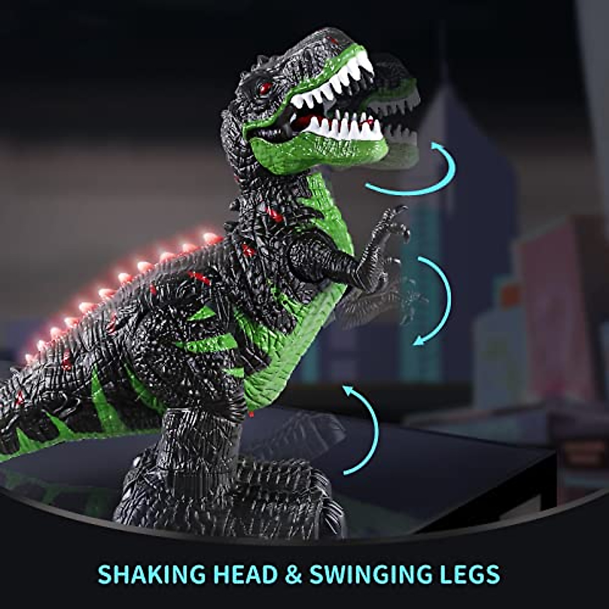 TEMI Remote Control Dinosaur Toy for Kids 3 4 5 6 7+ Years, Electric Stunt RC Walking Jurassic Tyrannosaurus T-rex Robot Toy with Lights and Sounds, Powered by Rechargeable Battery, Gift for Boys
