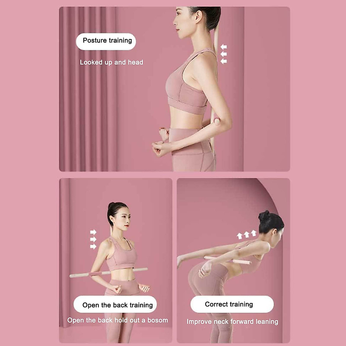 Yoga Sticks for Posture,Yoga Sticks for Posture, Standing Posture Corrector Yoga Training Sticks, Hunchback Correction Body Training Lightweight Exercise Stick for Exercise