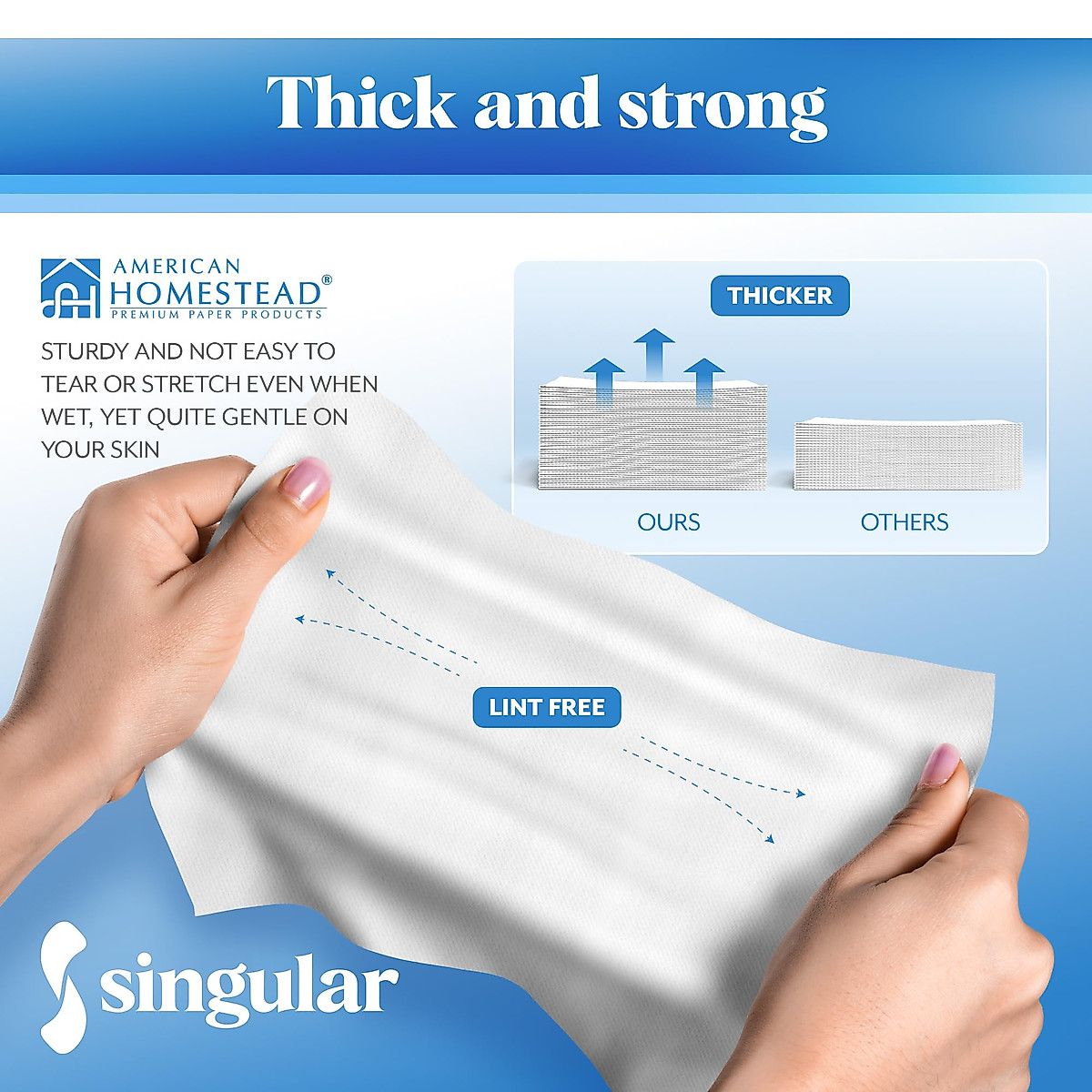 AH AMERICAN HOMESTEAD Disposable Paper Hand Towels for Bathroom - White Guest Napkins - Linen Like and Feel - Ideal for Wedding Reception or Dinner Party (200 Count - Smooth Crisp - Large 15.5" x 12")