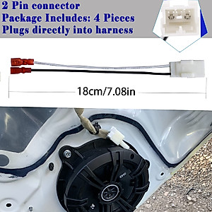 2 Pack 72-6514 Speaker Wire Harness Adapter Plug Compatible with Jeep Wrangler Chrysler Town & Country Speaker Harness Adapter Dodge Dakota Front Rear Door Speaker Wiring Harness Adapter