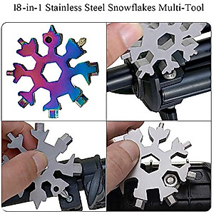 18-in-1 Snowflake Multi-Tool Screwdriver, Stainless Steel 18-1 Multitool Snow Tool (Aurora)