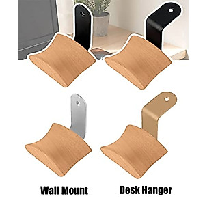 Mt.Jun Wood Headphone Wall Mount Holder, with VHB Adhesive Tape and Screw, Holds 10 lbs (Black & Beech)