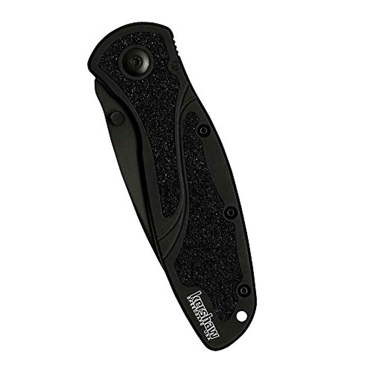 Kershaw Blur Black (1670BLK) Everyday Carry Pocketknife, 3.4 inch Stainless Steel Drop Point Blade, Cerakote Blade Finish, SpeedSafe Opening, Reversible Pocketclip; 3.9 OZ