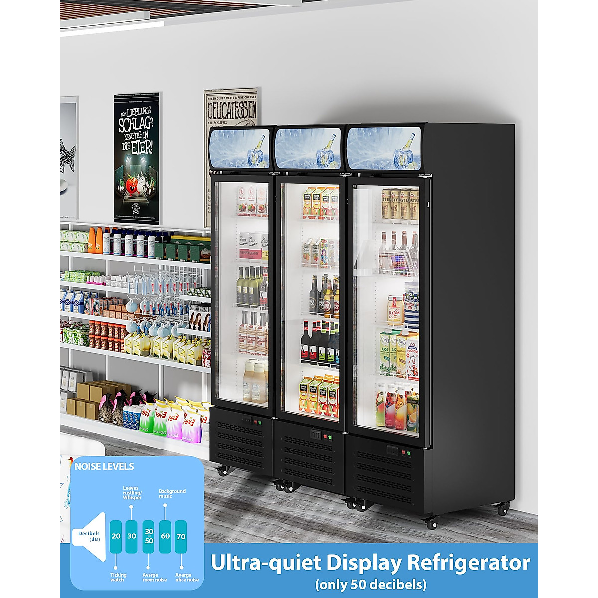 GarveeTech Commercial Display Refrigerator with Single Glass Door, 11.5 Cu.Ft Merchandiser Beverage Refrigerators Fridge, Upright Beverage Cooler, Soft Led Light, Adjustable Shelves