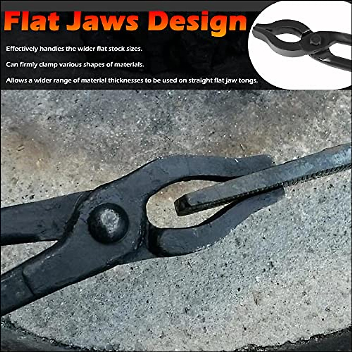 0004930-300 Blacksmiths' Tongs Perfect for Beginner or Professional Blacksmiths to Work on Welding Bench, Holding Hot Steel Firmly