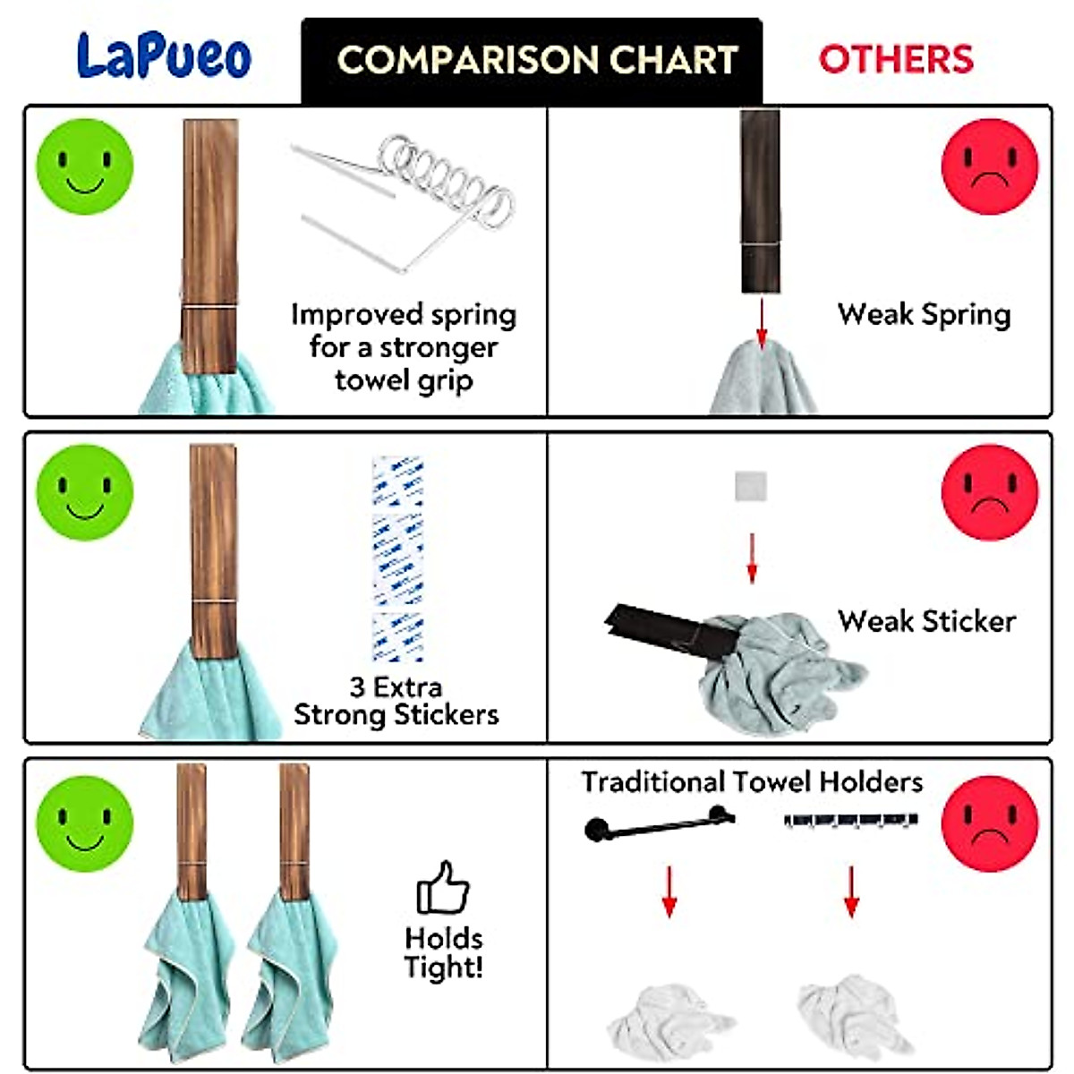 Jumbo Clothespin Bathroom Towel Holder - 2 Pieces Giant Clothespins 12 Inch - Wooden Towel Racks for Bathroom Wall Mounted and Adhesive - Rustic Towel Rack - Farmhouse Towel Holder Laundry Decor