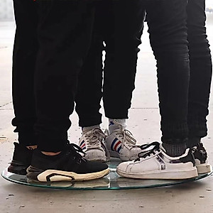 EMENAR Glass Lazy Susan Turntable 40in, Rotating Dining Table Service Tray For Food Delivery, Thickness 10mm - Hotel Restaurant Decor (Size : 90cm/36in)