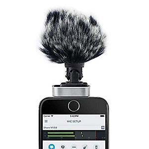 SUNMON Microphone Furry Windscreen Compatible with Shure MV88, Muff Windshield Windjammer Deadcat for MV88 iOS Microphone suitable for iPhone/iPad