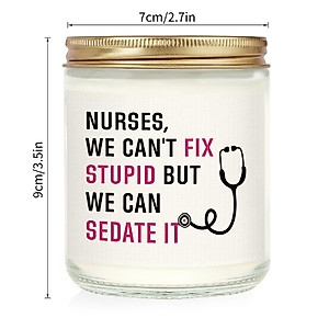 musaecoin Nurse Gifts for Women, Cool Gifts for Nurses, LPN RN Gifts for Nurses, Funny Nurse Appreciation Gifts, Nursing School Graduate Birthday Gifts for Nurse, 7oz Soy Wax Candle (Lavender)