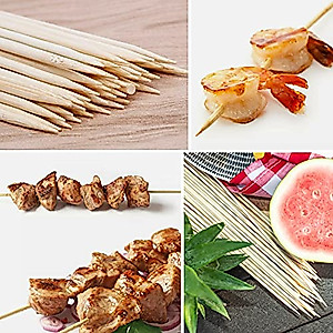 Grill Skewers for Fruit Kabobs - 100Pcs 16 Inches Disposable Marshmallow Roasting Sticks Bamboo Wooden Sticks for Food - Meat Sticks Wooden Wedding Favors Sandwich Meat BBQ Skewers for Appetizers