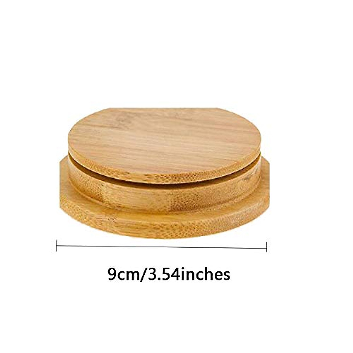 Natural Decorative Bamboo Lids,Dustproof Creative Cover Wooden Silicone Mug Cup Cover For Mug Jar,4pcs (10cm/3.94'')