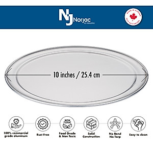 Norjac Wide-Rim Pizza Pan, 18 Inch, 6 Pack, Restaurant-Grade, 100% Solid Aluminum, Baking Pan, Oven-Safe, Rust-Free.