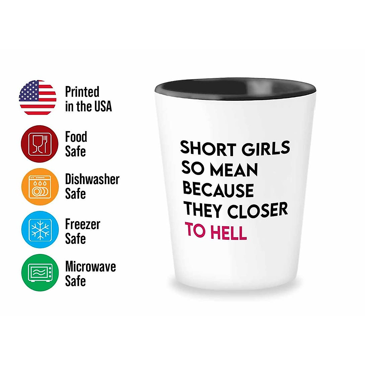 Bubble Hugs Girl Squad Shot Glass 1.5oz - Short Girls So Mean - Sarcasm Sassy Sarcastic Banter Joke Girls Week Squad Goals Friendship Mate Sister Sissy Ladies