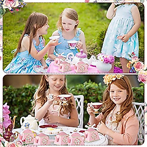 Fuutreo 50 Pcs Vintage Floral Teapot Box Flower Tea Party Gift boxes Teapot Candy Box tea Time party decorations for Tea Garden Wedding Bridal Birthday Baby Shower (Pink)