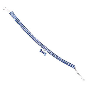 POPETPOP 2pcs Dog Collar for Puppies Dog Chain Collars Girl Jewelry Cat Collars for Girl Cats Cat Chain Collar Girl Puppy Collars Accessories Rhinestones Blue Leash Rhinestone Choker