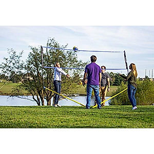 Triumph Sports Multi-Sport Versatile Combo Outdoor Game Net Set Includes Volleyball, Badminton, and Pickleball, Blue (35-7510-2)