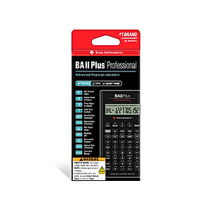Texas Instruments BA II Plus Professional Financial Calculator Silver 9.8 Inch