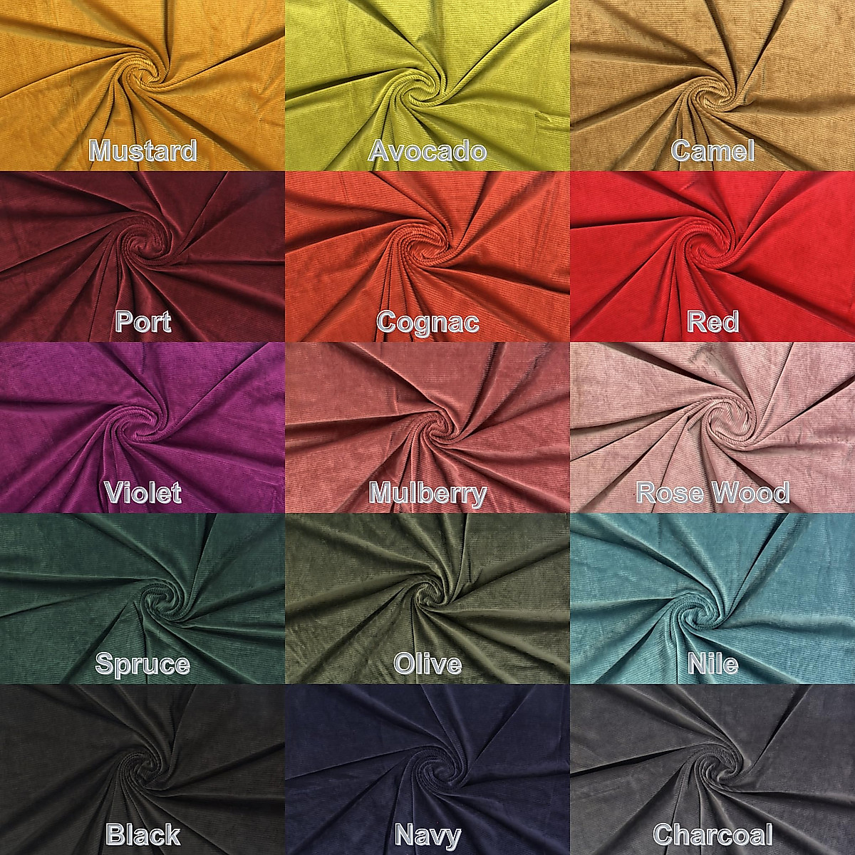 Creek Corduroy - Versatile Four-Way Stretch for Stylish Designs Port / 1.5" x 1.5" Sample of Fabric