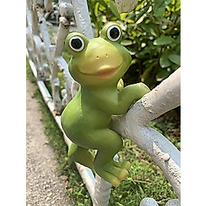 iRonrain Indoor Outdoor Statue Hanging Frog, Garden Mini Art Décor Figurine Ornament for Planter Pots Hanger Porch Patio Lawn (Design A)