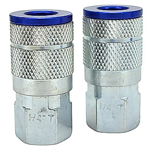 Milton Coupler & Plug Kit - (T-Style, Blue) - 1/4" NPT, (14-Piece) - S-314TKIT